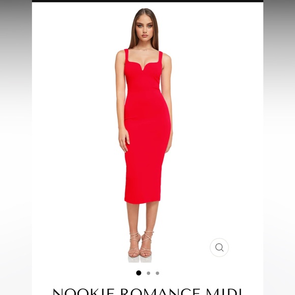 Nookie | Dresses | Nookie Romance Midi Dress Red Xs | Poshmark